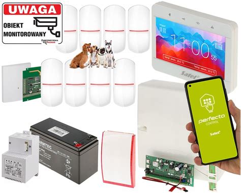 SYSTEM Alarmowy Bezprzewodowy SATEL Perfecta 64 M 8x CZUJKA PIR ABAX2