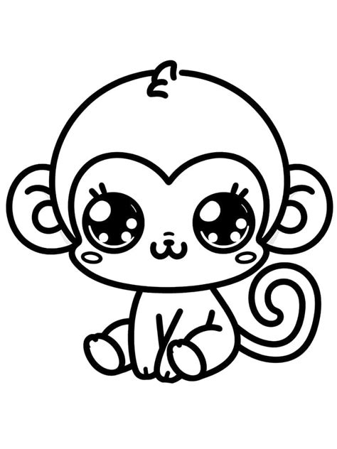 Dibujos De Mono Kawaii Para Colorear Para Colorear Pintar E Imprimir