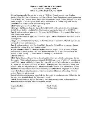Fillable Online Council Present Were Stephen Fax Email Print Pdffiller