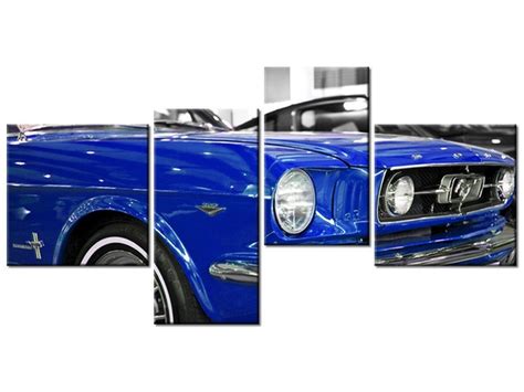 Obraz Niebieski Mustang 4 Elementy 140x70 Cm Oobrazy Sklep EMPIK