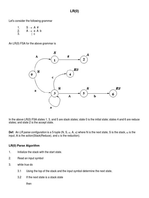 lr 0 parse algorithm pdf parsing theoretical computer science