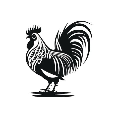 Gallo Silueta De Un Gallo Vector Premium