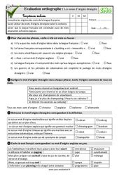 Evaluation Quiz QCM Orthographe Étude de la langue CM2 pdf à imprimer