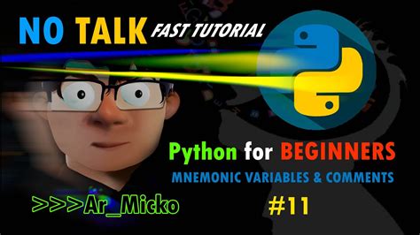 mnemonic variables and comments beginners guide python tutorial for people in a hurry youtube