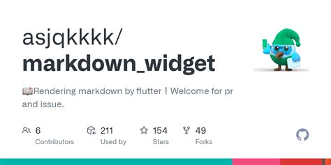 github asjqkkkk markdown widget 📖rendering markdown by flutter！welcome for pr and issue