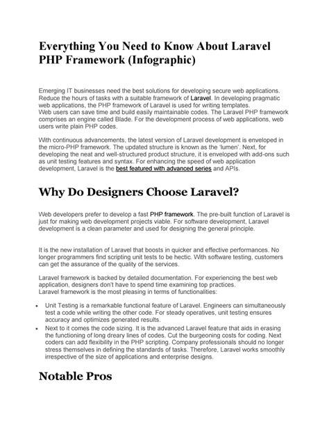 everything you need to know about laravel php framework infographic vrogue