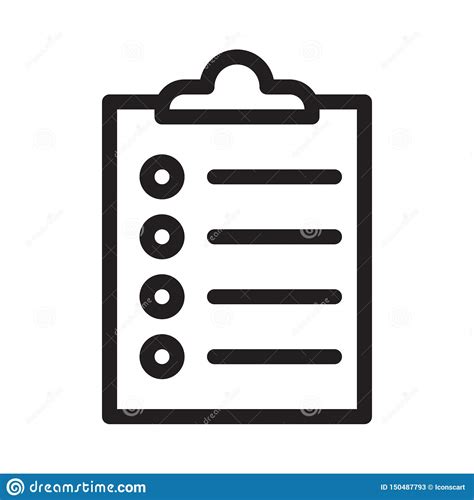 L nea Fina Icono De La Lista Del Vector Ilustración del Vector