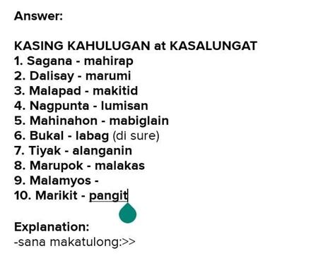 Gawain Panuto Ibigay Ang Kasingkahulugan At Kasalungat Na Kahulugan