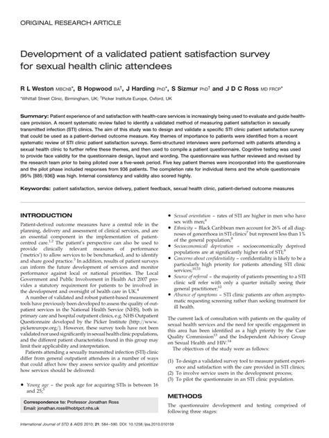 pdf development of a validated patient satisfaction survey for sexual free download nude photo