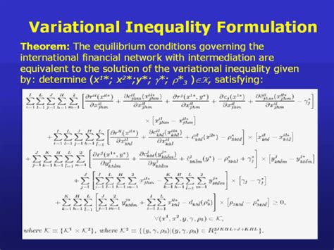 variational inequality formulation