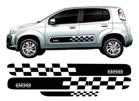 Kit Adesivos Faixa Lateral Novo Uno Vivace Evo Like Ft7 Parcelamento