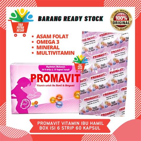 Jual PROMAVIT VITAMIN IBU HAMIL MENYUSUI 1 BOX 6 STRIP ISI 60 KAPSUL