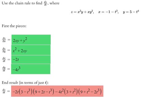solved use the chain rule to find di where z x²y xy
