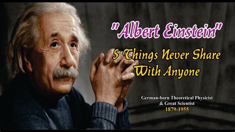 Albert Einstein 5 Things Never Share With Anyone YouTube