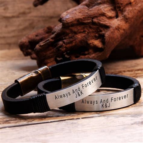 Couples Bracelets Personalized Bracelet Custom Leather Bracelet