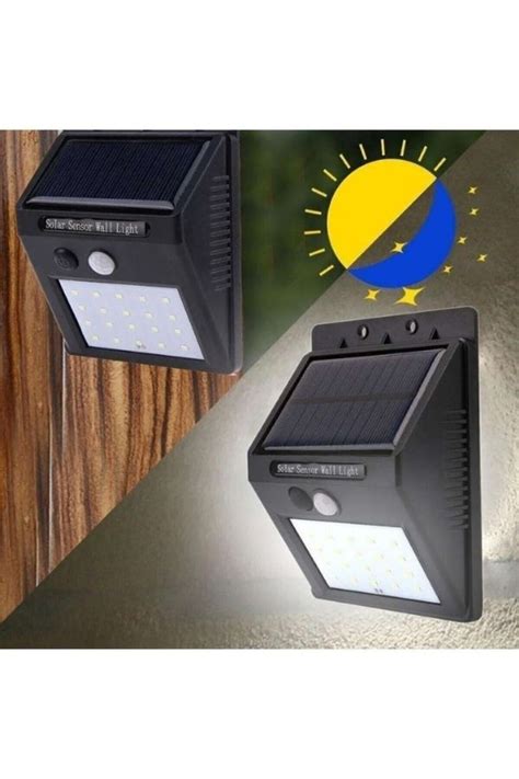saleZZshop Dış Mekan Bahçe Sarı Gün Işığı LEDli Hareket Sensörlü Güneş