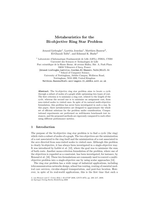 pdf metaheuristics for the bi objective ring star problem