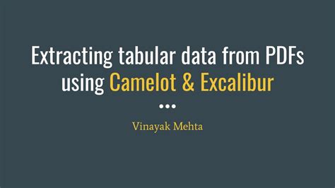 extracting tabular data from pdfs using camelot and excalibur pycon au 2019 speaker deck