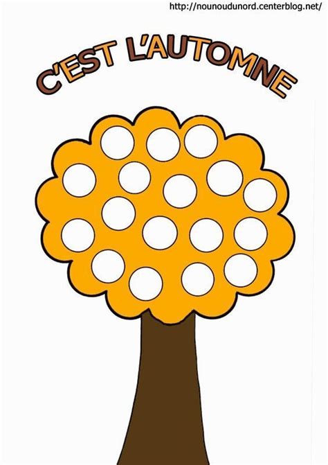 Coloriage arbre à gommettes dessiné par nounoudunord