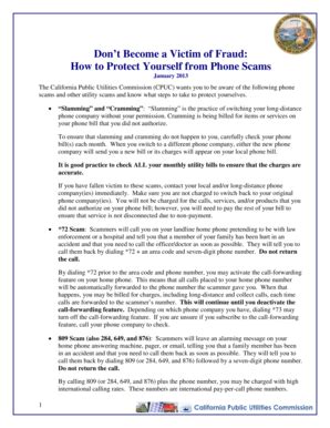 Fillable Online Cpuc Ca Phone Scams Cpuc Ca Fax Email Print PdfFiller