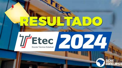 Resultado Do Vestibulinho Etec Divulgado Veja Notas E
