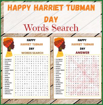 Happy HARRIET TUBMAN Word Search Puzzle Worksheet Activity Women S