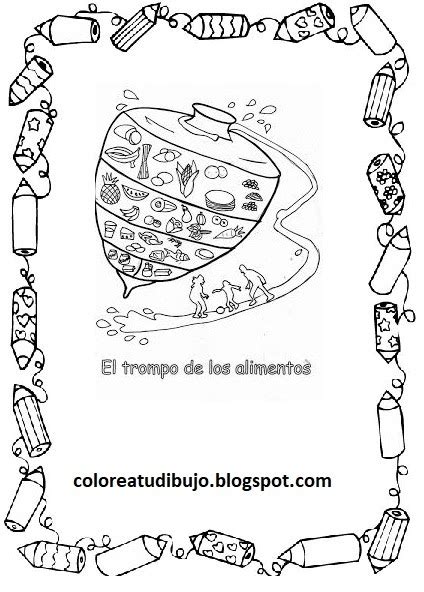 Dibujo De El Trompo De Los Alimentos Para Colorear Colorea Tus Dibujos