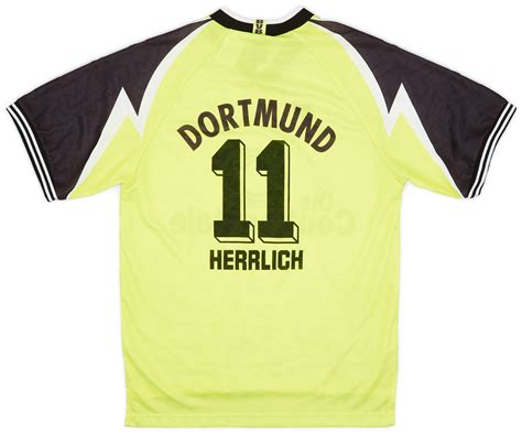 1995 96 Borussia Dortmund Home Shirt Herrlich 11 6 10 L