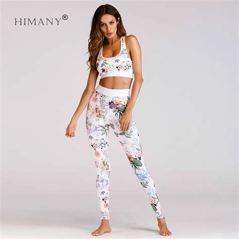 Women Yoga Sets Floral Printed Fitness Gym Sports Suit Workout Running Tracksuit Sportswear Sexy