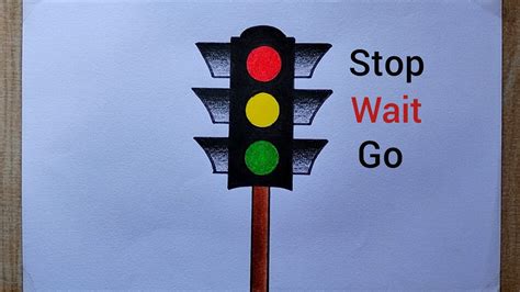 How To Draw Traffic Light Drawing Road Safety Drawing Red Yellow