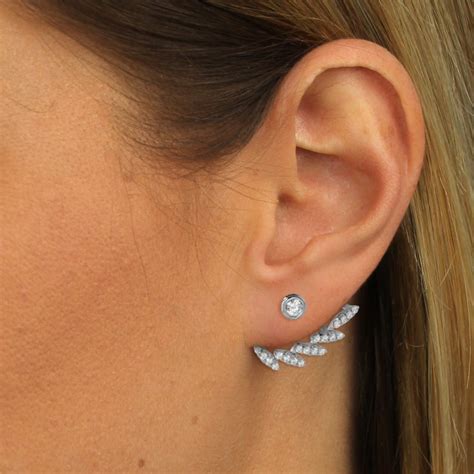 SilberDream Ohrstecker Dangle Ear Cuff Zirkonia weiß 925 Silber