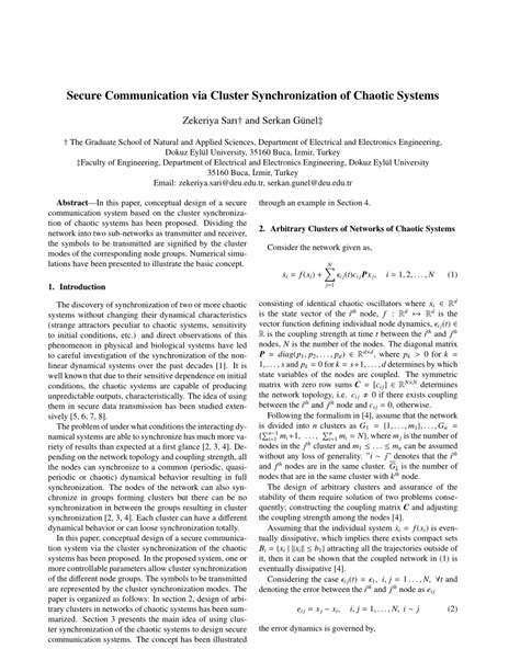 pdf secure communication via cluster synchronization of chaotic systems