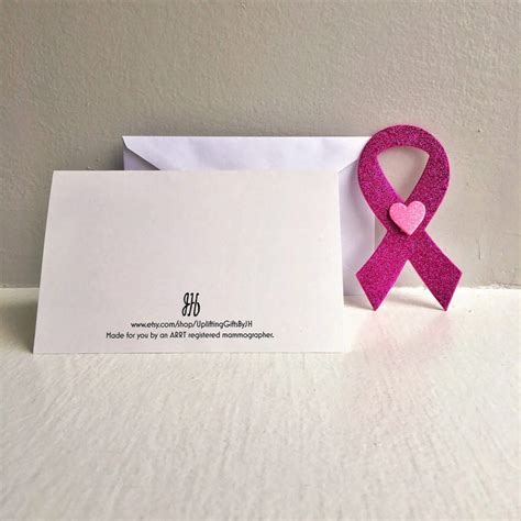Breast Cancer Awareness Card Pink Ribbon Card Mammogram Etsy