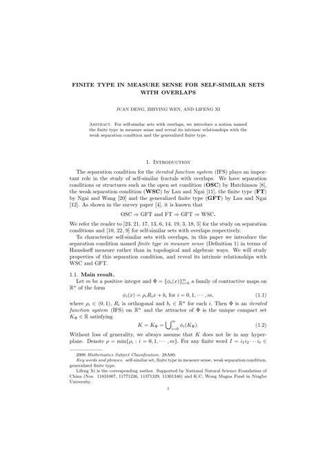 pdf finite type in measure sense for self similar sets with overlaps