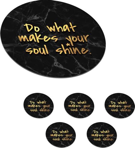 Onderzetters Voor Glazen Rond Quotes Shine Goud Marmer