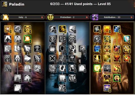PVE RETRIBUTION PALADIN TALENT BUILD GLYPHS GUIDE CATACLYSM 4 3 4 WoW