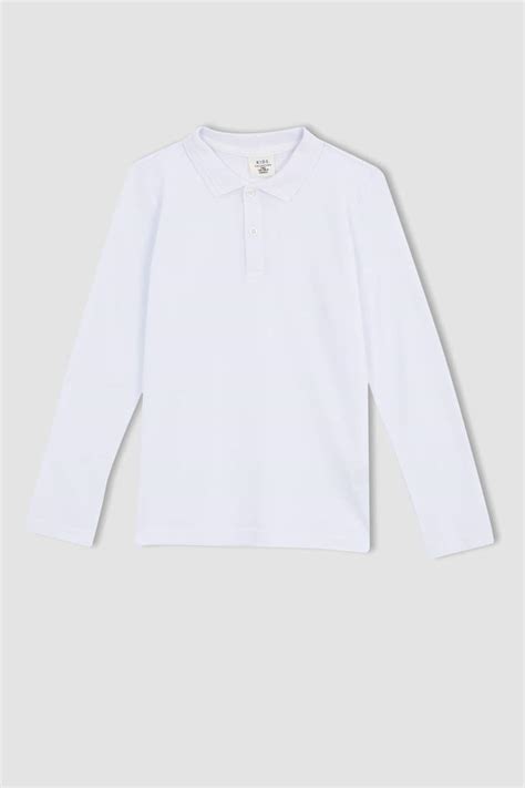 Beyaz Erkek Çocuk Genç Erkek Erkek Çocuk Regular Fit Polo Yaka Pike