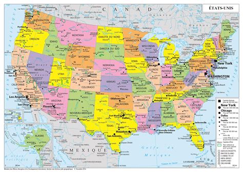 Carte Des Etats Unis Avec Villes Principales