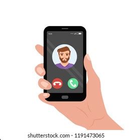 Incoming Call Flat Style Perspective Vector Stock Vector Royalty Free