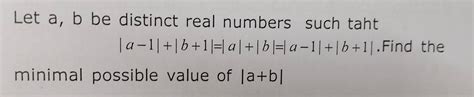 solved let a b be distinct real numbers such taht