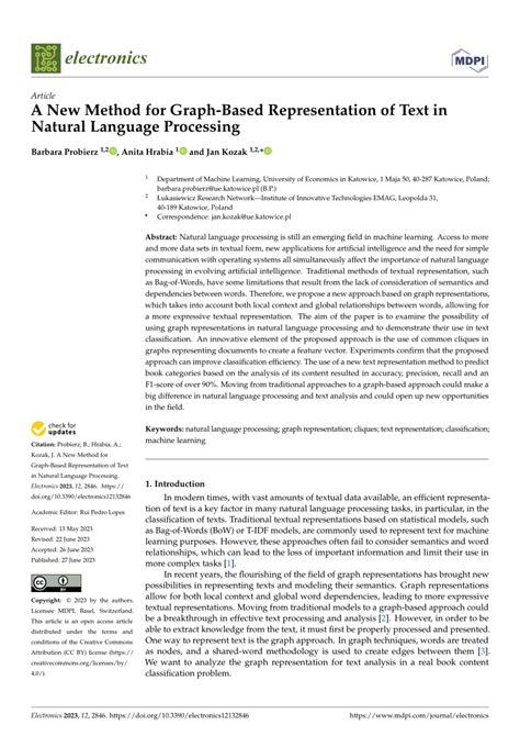 pdf a new method for graph based representation of text in natural language processing
