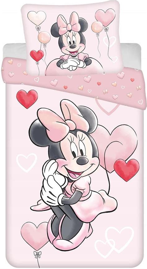 Pościel Myszka Minnie Miki Mini Minie 140X200 Bawełniana Poszewka