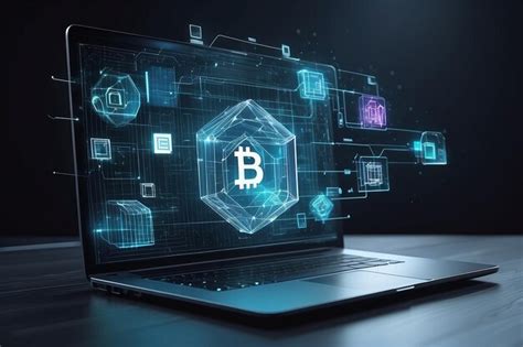 Premium Photo Hologram Of Virtual Blocks Blockchain Technology With
