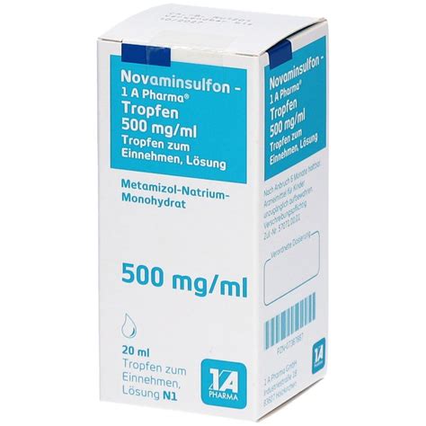 Novaminsulfon 1 A Pharma Tropfen 500 Mg Ml 20 Ml Shop Apotheke