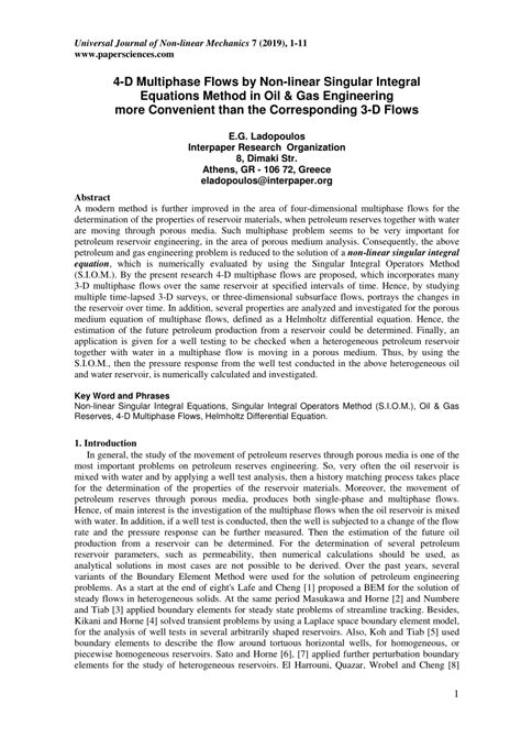 pdf 4 d multiphase flows by non linear singular integral equations method in oil and gas