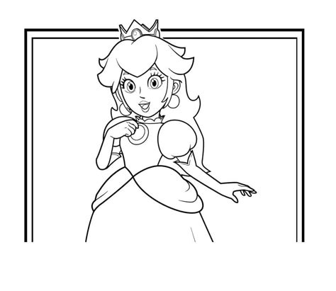 Dibujos De Princesa Peach Amigable Para Colorear Para Colorear Pintar