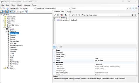 tabular editor tool that lets you easily manipulate and manage measures calculated columns