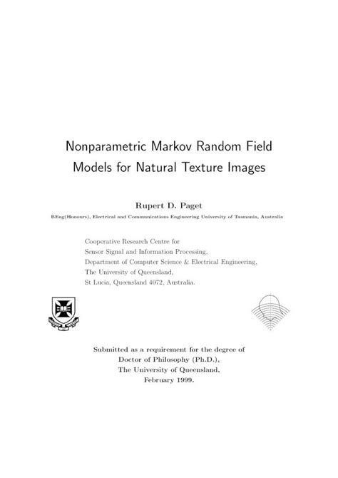 pdf · nonparametric markov random field models for natural texture images rupert d paget beng