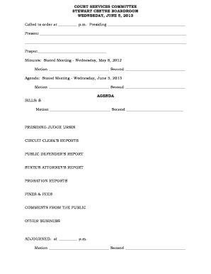 Fillable Online Co Stephenson Il Motion Second Co Stephenson Il Fax