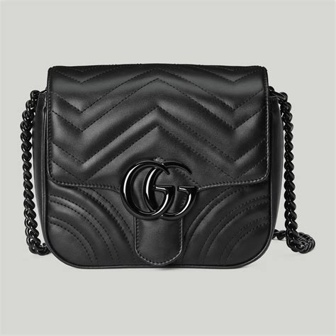 Gg Marmont Matelass Shoulder Bag In Black Leather Gucci Australia